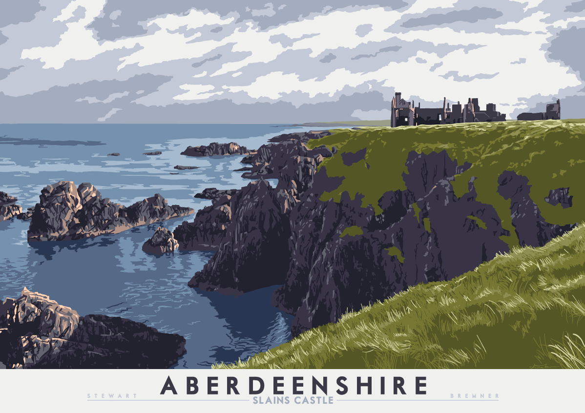 Aberdeenshire: Slains Castle – poster – Stewart Bremner Prints